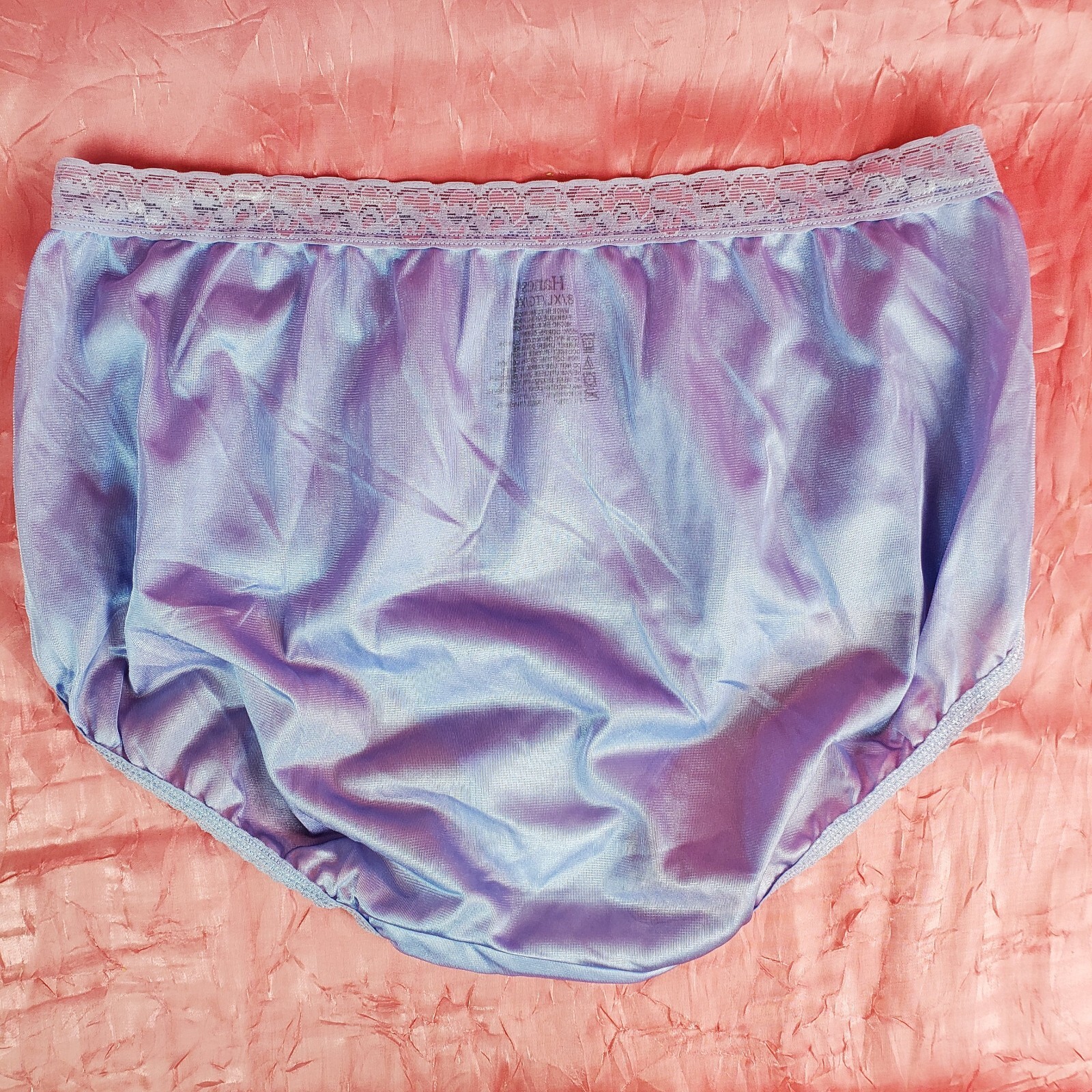 Vtg Sheer Panties Shiny Silky Nylon Gusset W Lace 8 Xl Sissy Sexy