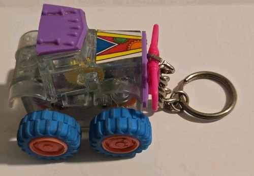 Vintage 1991 Windup Semi Truck Keychain Multicolor Clear Plastic 4x4 ...
