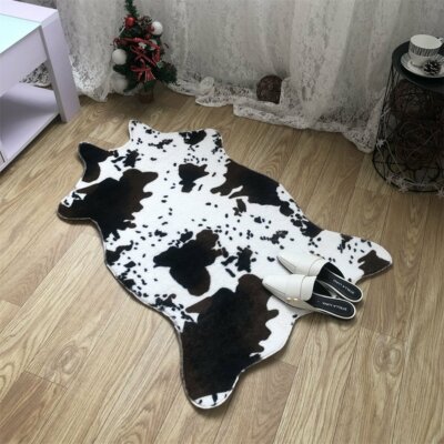 Cow Animal Skin Hide Pelt Faux Fur Rug Cute Area Rug Bedroom Home Decor ...