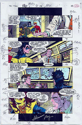 NEW TITANS COMICS #98 OG COLOR PRODUCTION ART SIGNED ADRIENNE ROY COA ...