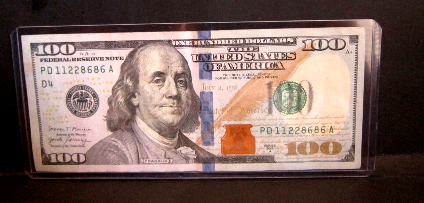 REPEATER SERIAL NUMBER FANCY 11228686 $100 ONE HUNDRED DOLLAR BILL NOTE ...