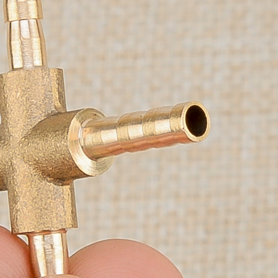 5Pcs Car Hose Barb 4mm 4 Way Cross Brass Pipe Fitting Thread Gas Fuel ...