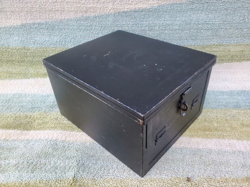 Military Lock Box Field Locker All Metal W/Insert Drawer Vintage Heavy ...