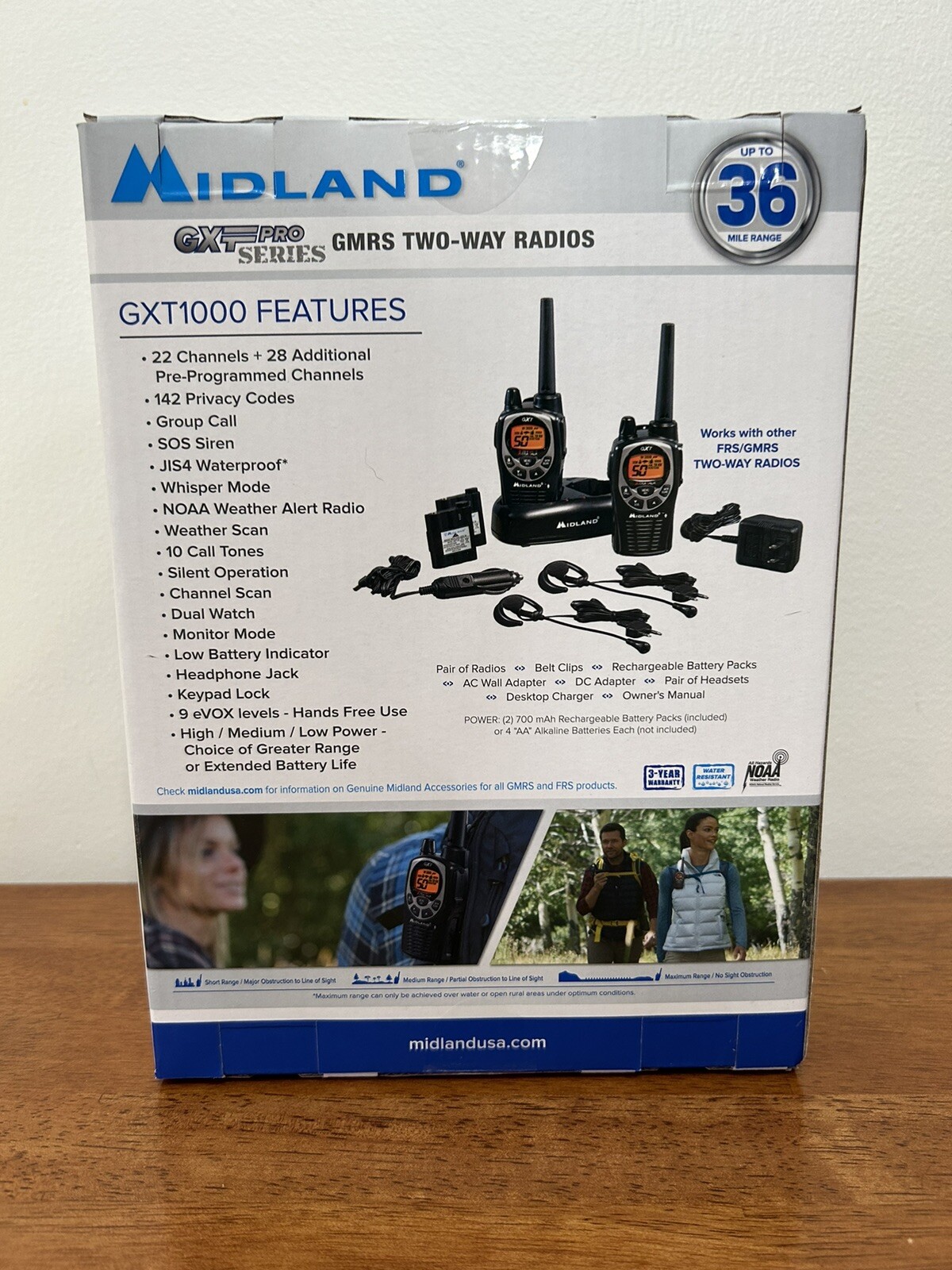 Midland GXT1000VP4 up to 36 Mile Two-way Radio for sale online | eBay