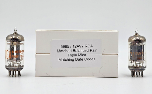 5965 / 12AV7 3-Mica Matched Balanced 2 Tubes New (New Old Stock) 1 Year ...
