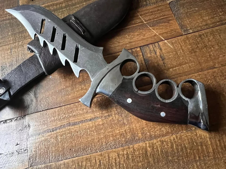 8″ Full Tang Knife - Kukri, Tactical Camping Knives, Hand Forged Rust ...