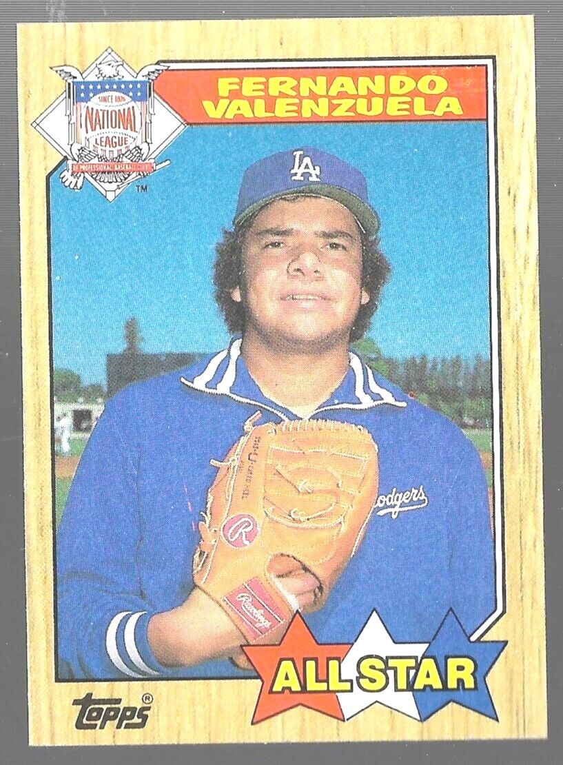 1987 Topps All Star Fernando Valenzuela 604 L A Dodgers Baseball Card ...