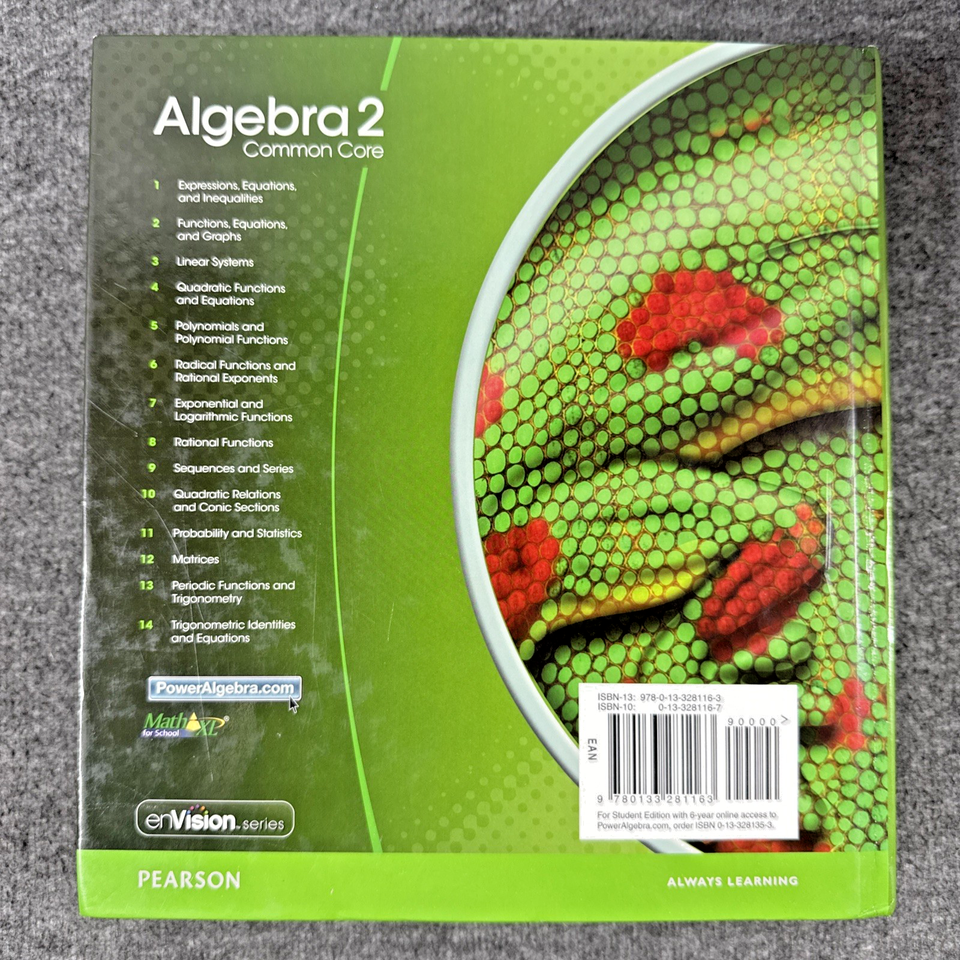 Algebra 2 Student Textbook - Common Core - enVision Math Series (2015 ...