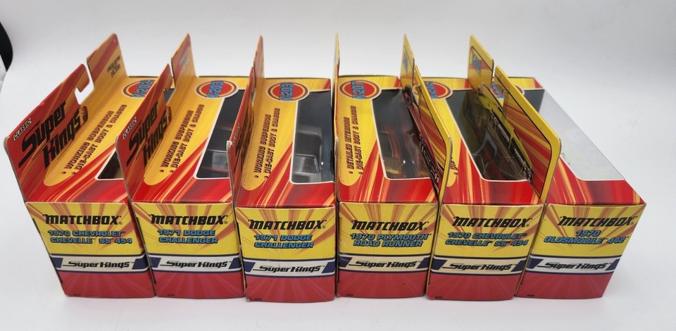 Matchbox Super Kings (x6) K-202 203 204 207 Chevelle Challenger Road ...