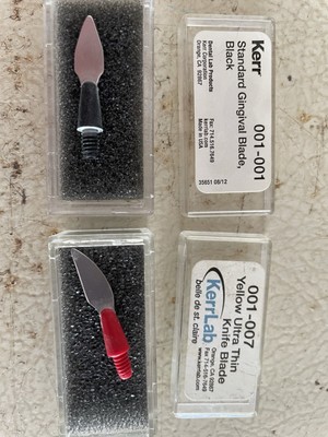Kerr Standard Gingival Blade, Black 001, Kerr Yellow Ultra Thin Knife ...