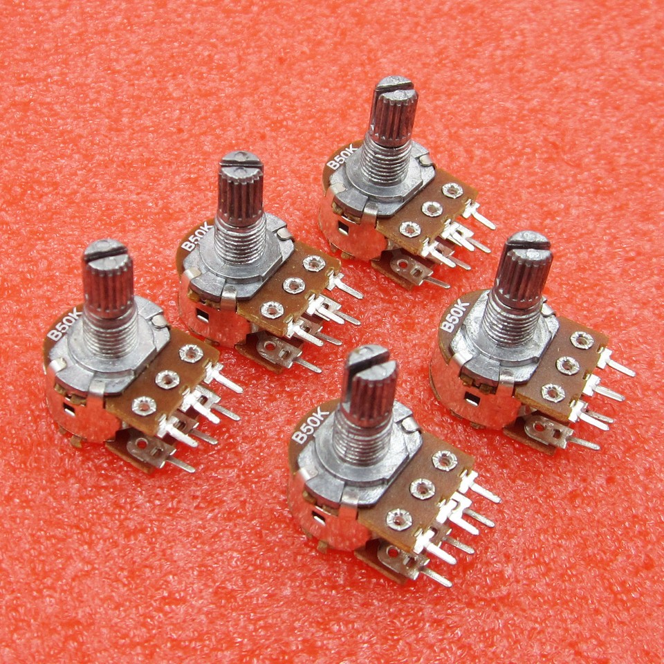 New B50K 50K Dual Linear Rotary Potentiometer Pot 15mm Cheap | eBay