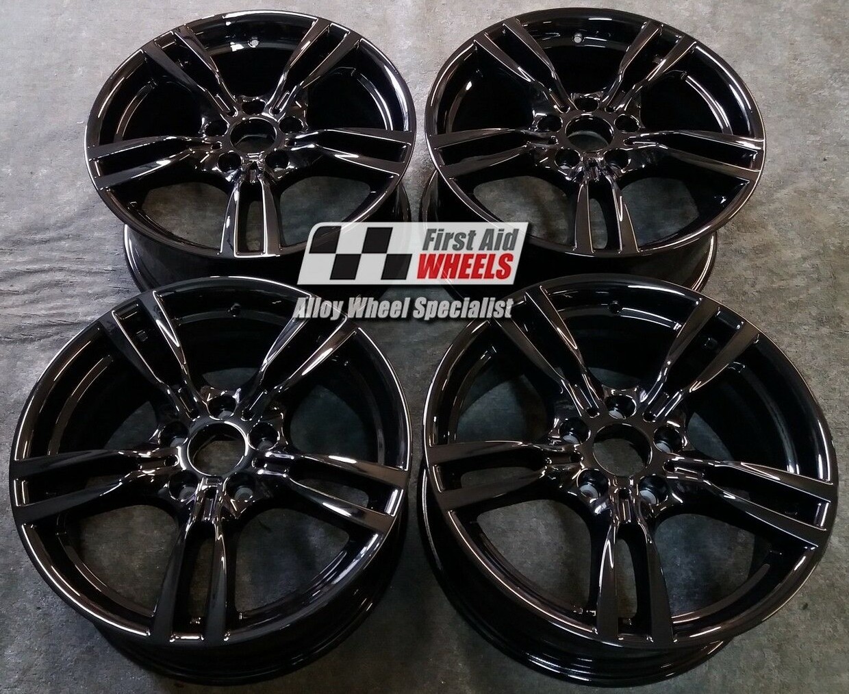 R421BG Swap BMW 3 / 4 SERIES 4x 18" GENUINE STYLE 400M GLOSS BLACK ...
