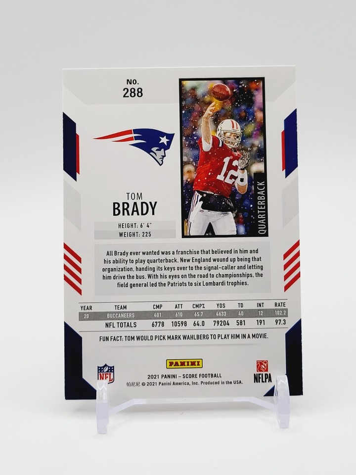 Tom Brady PATRIOTS CARD "Winter" 2021 Panini Score #288 | eBay