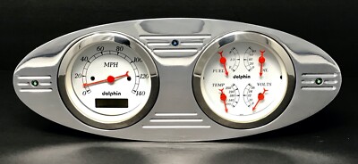 1932 Ford Car 2 Gauge Dash Panel Insert Quad Style White | eBay