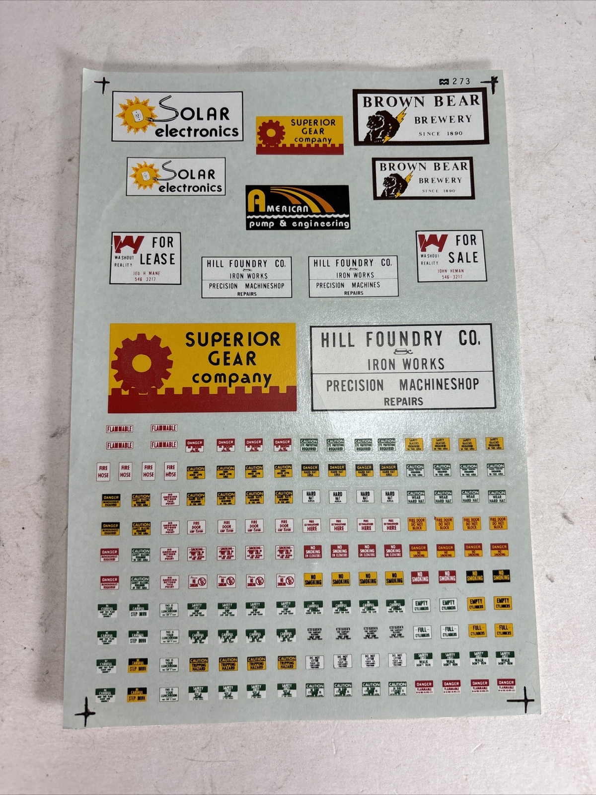 Microscale Decal HO #87-273 Structure Signs-Industrial (Decal Sheet ...