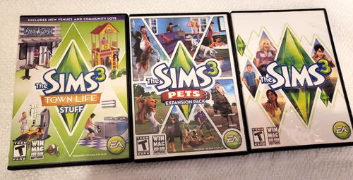 The Sims 3 PC DVD-ROM Game And Pets Expansion Pack and Town Life Stuff ...