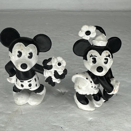 1985 Classic Mickey Mouse 1.5" Mickey and Minnie Black & White Figure ...