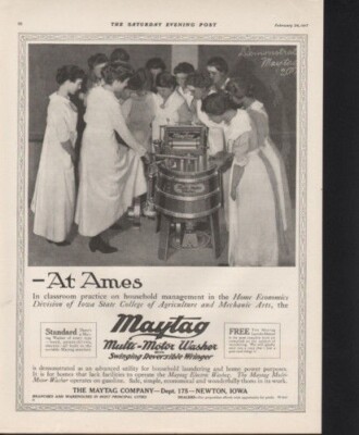 1917 MAYTAG WRING WASH MACHINE IOWA COLLEGE HOME ECONOMIC DECOR AMES AD 9566 | eBay