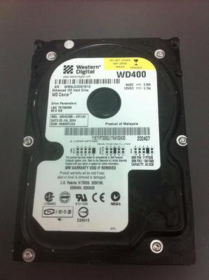 WESTERN DIGITAL, MODEL: WD400BB-23FJA0, 40GB WD400 Enhanced IDE Hard ...
