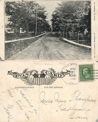 THOMPSON PA JACKSON STREET 1909 ANTIQUE POSTCARD | eBay