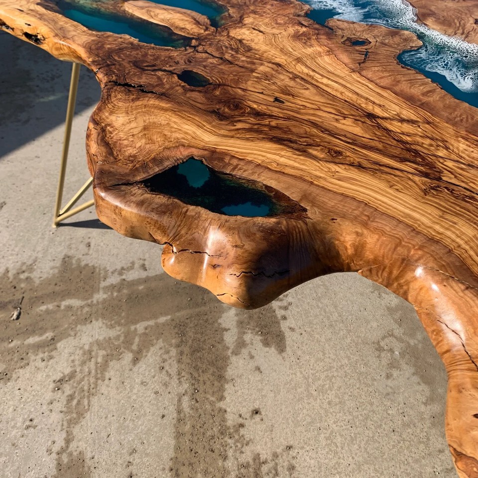 Live Edge Epoxy Dining Table | Epoxy Dining Table | Live Edge Table ...