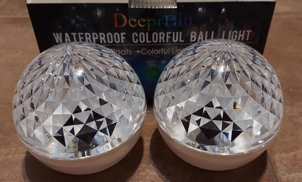 1 - Box of 2 Lights DeeprBlu Floating Pool Light RGB Color Changing Led ...