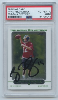 Ryan Fitzpatrick Signed Autographed 2005 Topps Chrome Rc Rookie Card ...