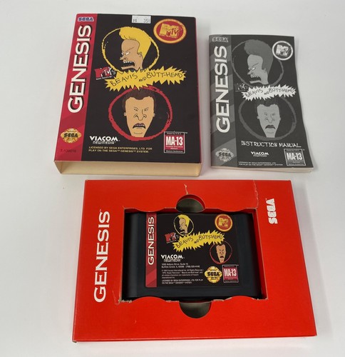 MTV's Beavis and Butt-Head (Sega Genesis, 1994) CIB Complete Cardboard ...