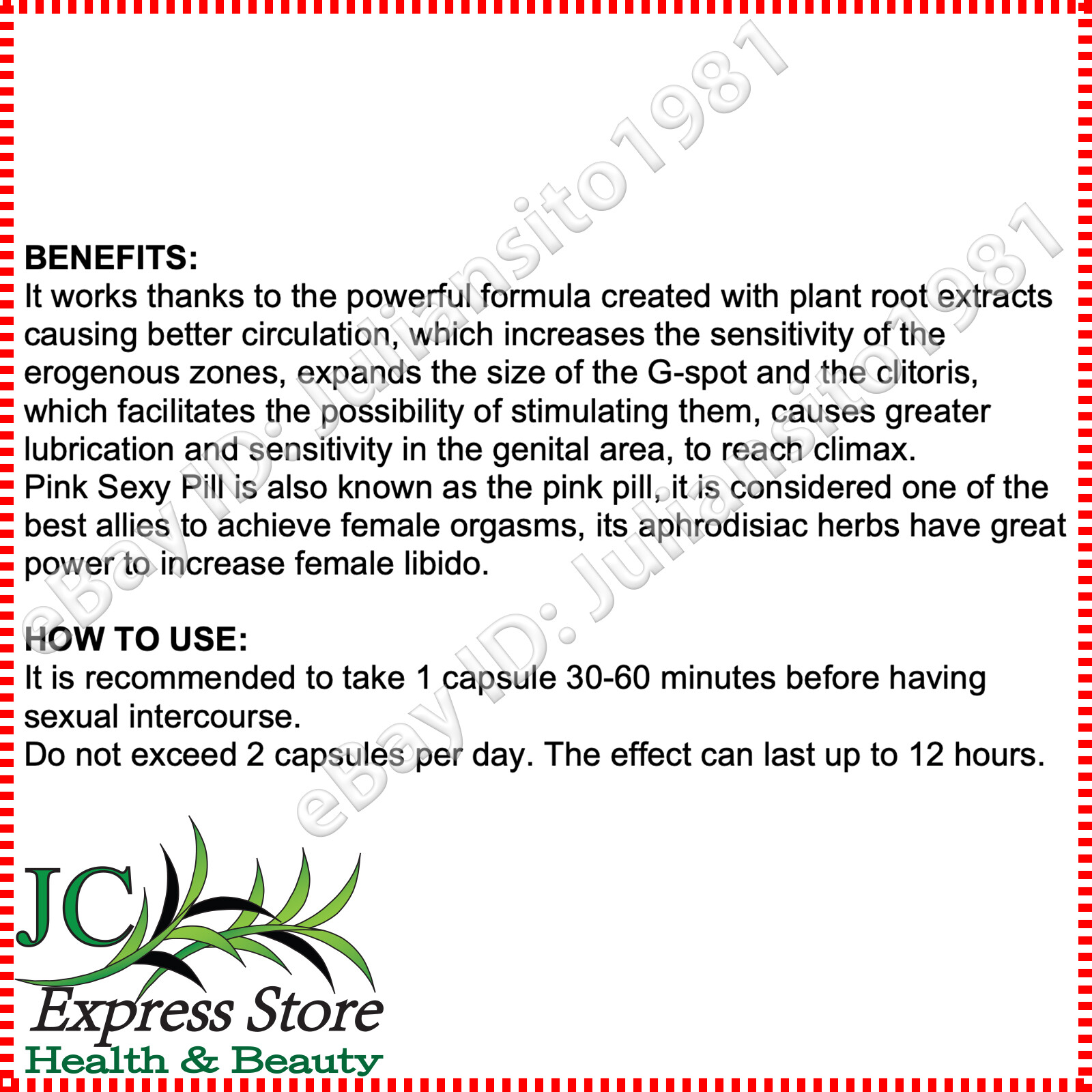 PINK SEXY PILL FEMALE NATURAL SEXUAL 2 CAPSULES 750 MG ACHIEVE FEMALE ...