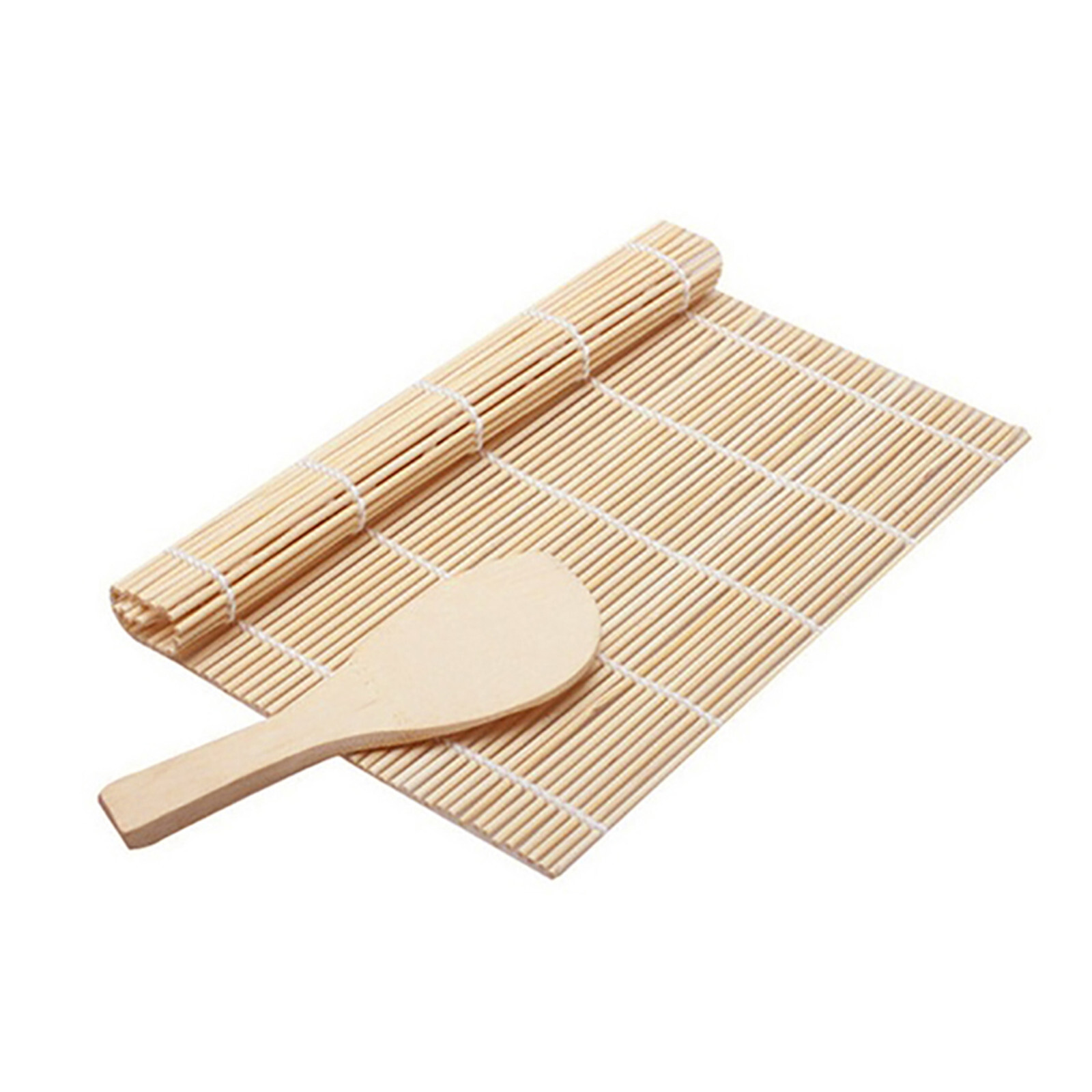 2Pcs Bamboo Japanese Sushi Rolling Mat Rice Paddle Maker Tool Kitchen ...