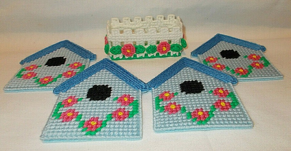 Handmade Plastic Canvas Coaster Sets | eBay