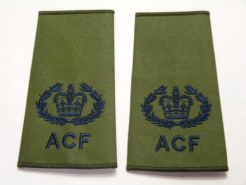 OD Green Rank Slides / Epaulette Single Genuine British Army - ACF WO ...