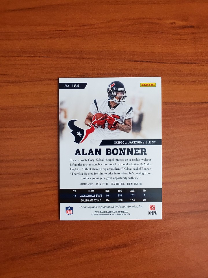 Alan Bonner - 2013 Panini Absolute #184 RC Spectrum Autograph AUTO /499 ...
