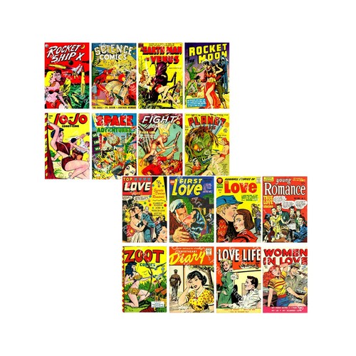Classic Comic Book Cover Stickers, Horror & Romance, 2 DIY Craft ...