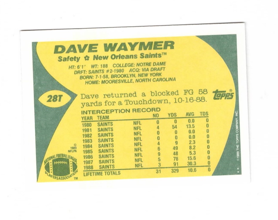 1989 Topps Traded #28T Dave Waymer Mint | eBay