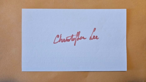 CHRISTOPHER LEE SIGNED 3x5 INDEX CARD AUTOGRAPH - DRACULA | eBay