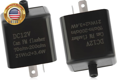 2PCS 12V LED Flasher Relay 2 Pin,Adjustable Turn Signal Relay for ...