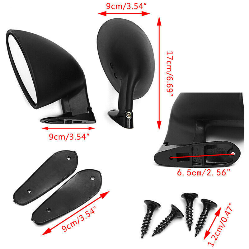 California Classic Universal Black Side Mirrors PAIR Hot Rod Rat Rod ...