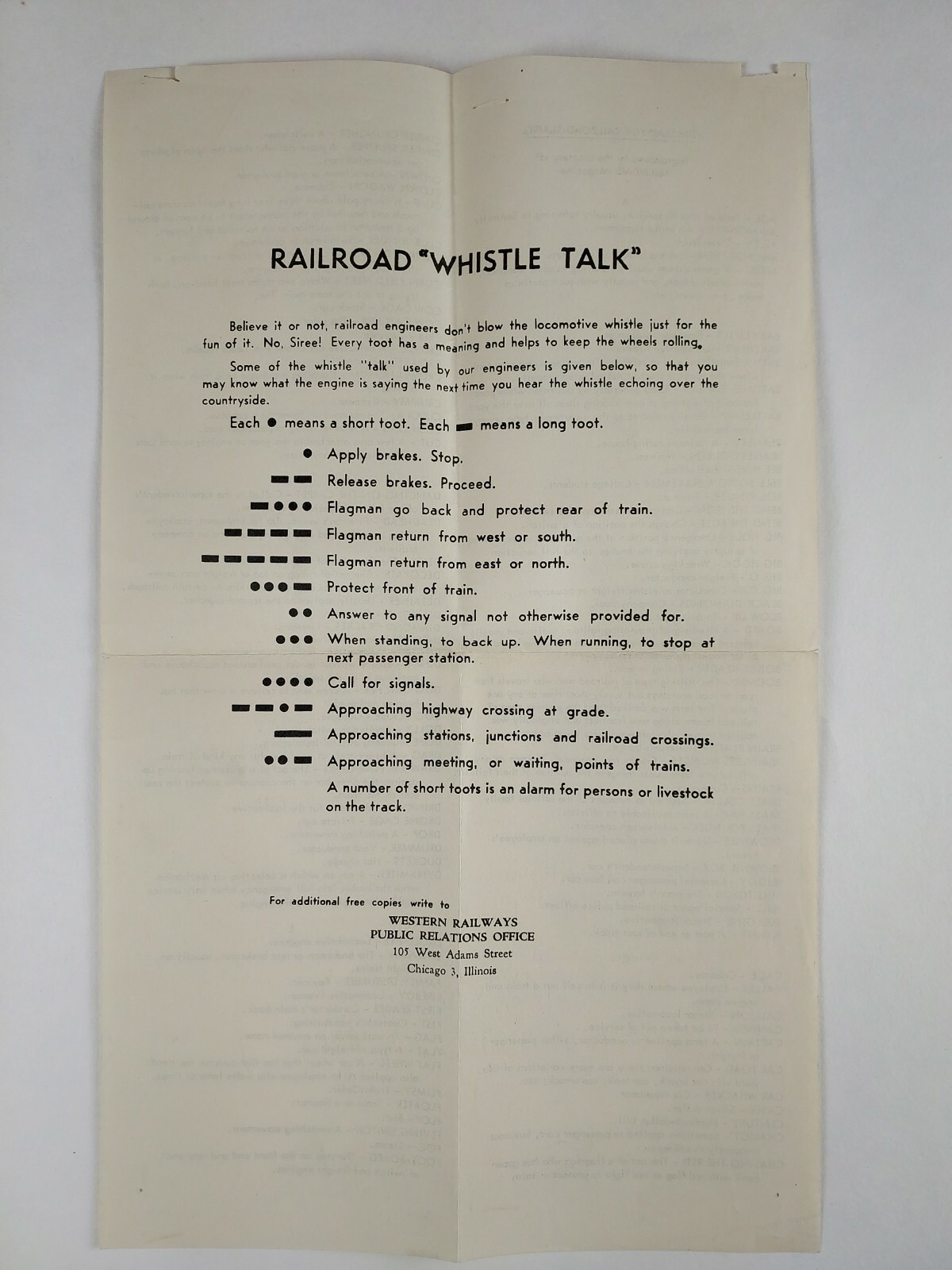 Vtg Railrod Magazine Insert, Glossary Of Railroad Slang & Railroad ...