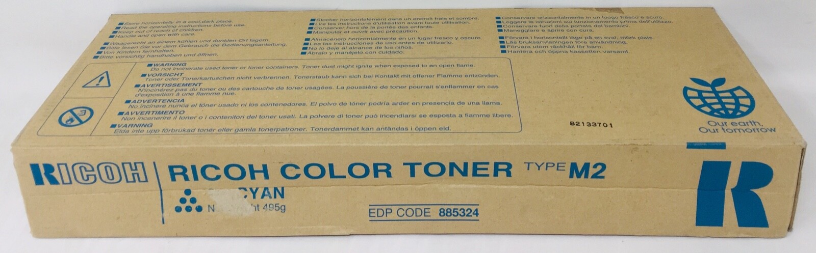 Ricoh 885324 Type M2 Original Cyan Toner For Ricoh Aficio 1224/1232C | eBay
