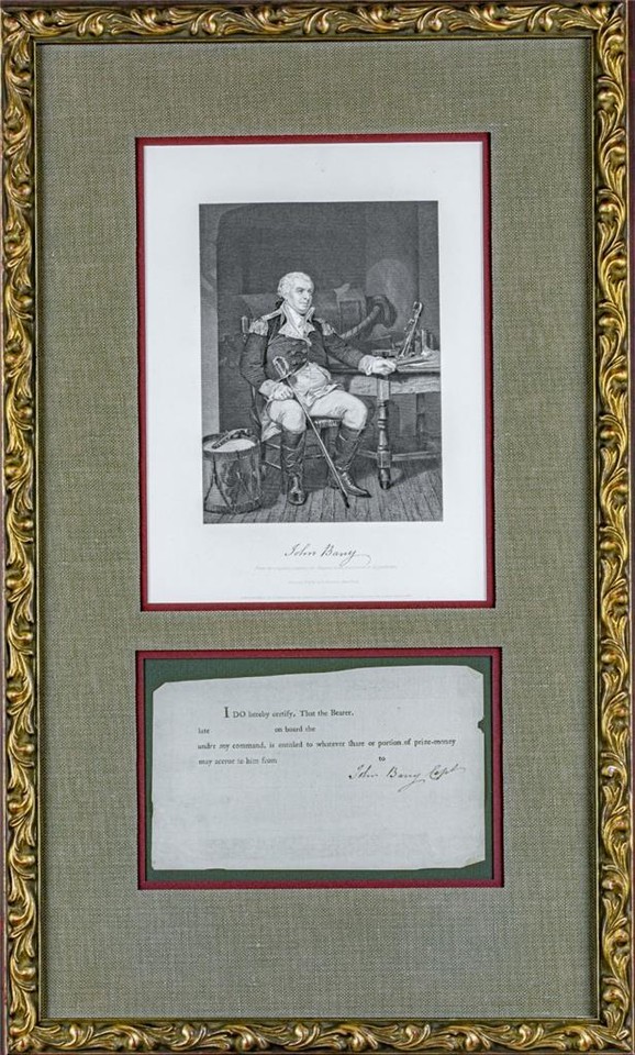 RARE REVOLUTIONARY WAR NAVAL CAPTAIN JOHN BARRY SIGNED DOCUMENT ...