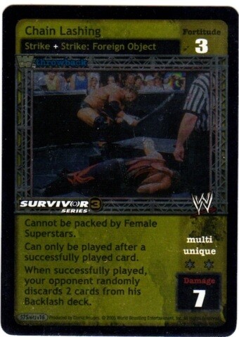 WWE: Chain Lashing (Throwback) (SS3) Foil [Played] card type Strike Raw ...