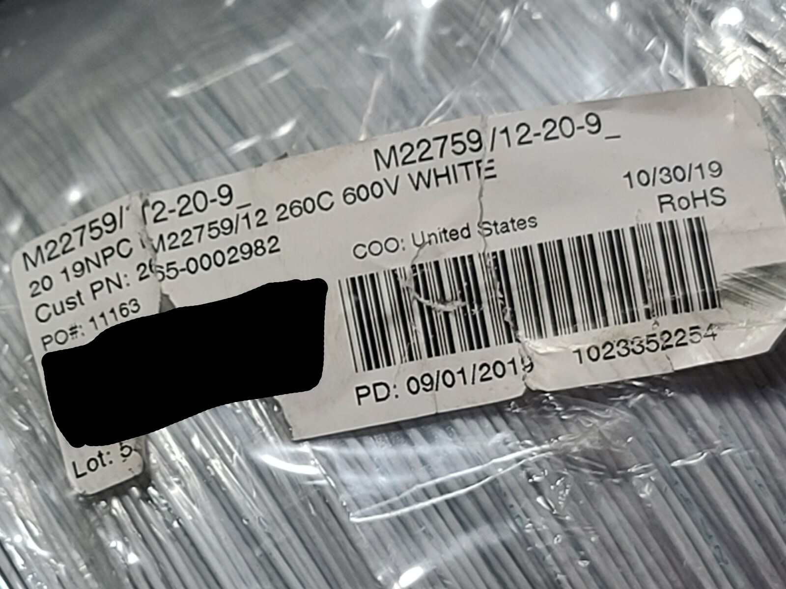 NEW Carlisle/Thermax M22759/12-20-9 #20awg NPC PTFE Milspec Aerospace ...