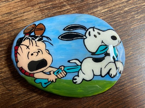 Hand Painted Rocks, Snoopy And Linus | eBay