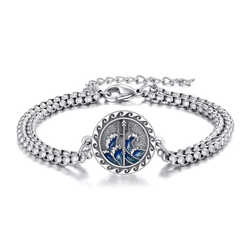 Poseidon Bracelet 925 Sterling Silver Trident Greek Mythology Jewelry ...