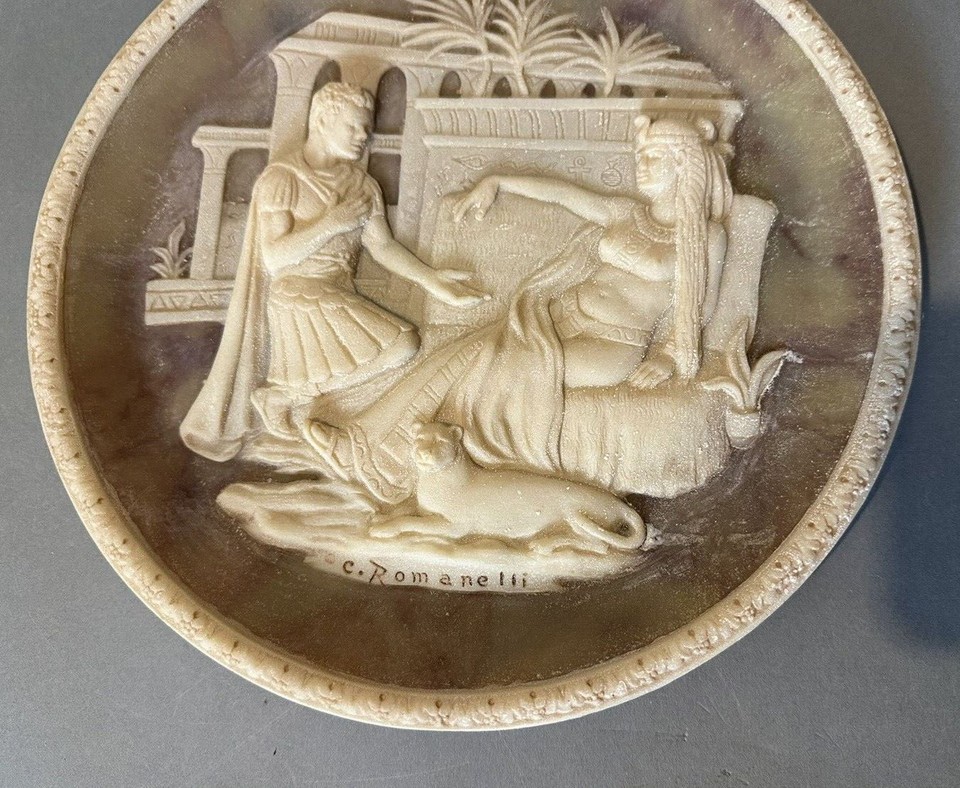 Vintage Incolay Stone Wall Hanging 10" Plate Plaque 08139 Antony and ...