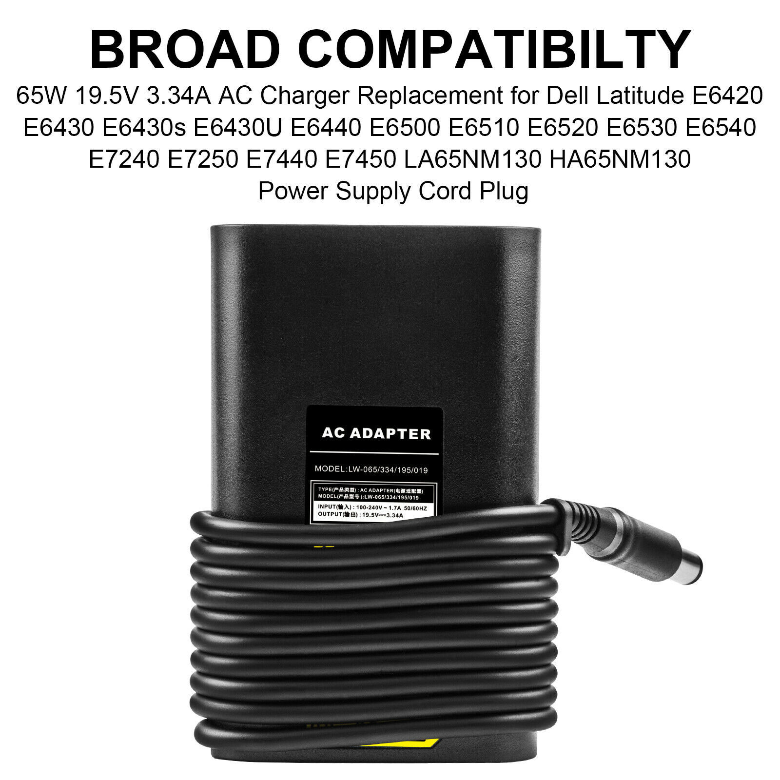 AC Adapter Laptop Charger For Dell LA65NM190 HA65NM190 65W USB Type C ...