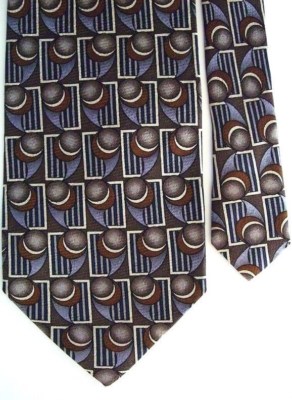 Louis & Roth Men's Silk Geometric Neck Tie Brown Multi 4 1/8" x 60" | eBay