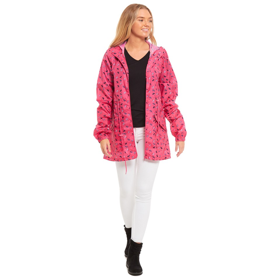 WOMENS RAIN MAC LADIES GIRLS RAINCOAT FISHTAIL KAGOOL PARKA FESTIVAL ...