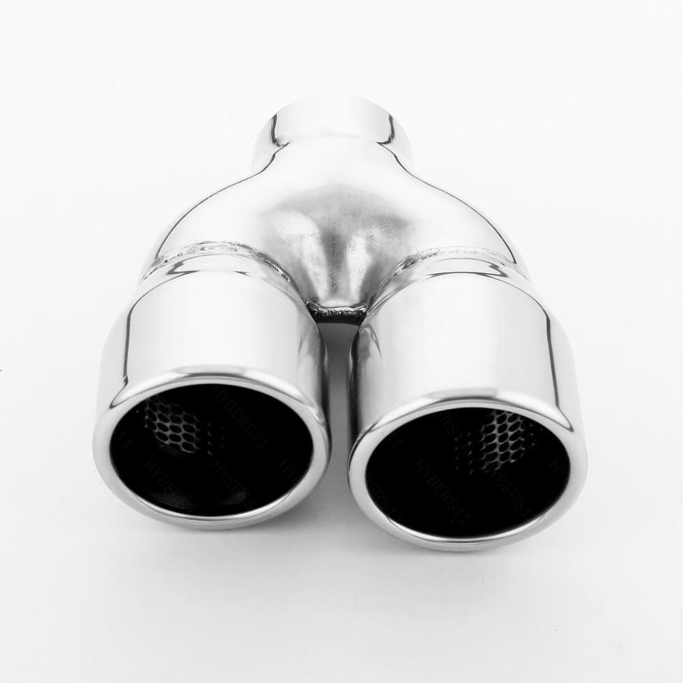 Resonated Quad Staggered 3" Out 2.25" Inlet Exhaust Tips 304 Stainless ...